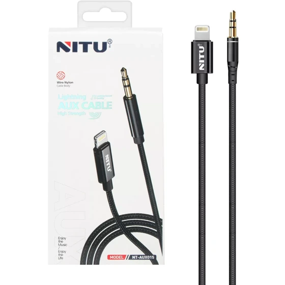 خرید و قیمت تبدیل NITU AUX TO Lightning مدل 015 - مشکی | ترب