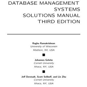 خرید و قیمت دانلود کتاب DATABASE MANAGEMENT SYSTEMS SOLUTION MANNUAL THIRD EDITION | ترب