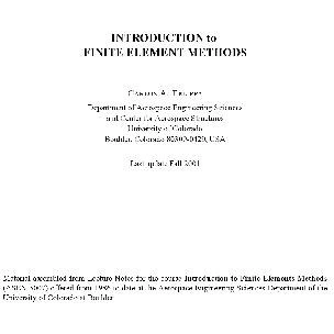 خرید و قیمت دانلود کتاب Introduction to finite element methods 2001 | ترب