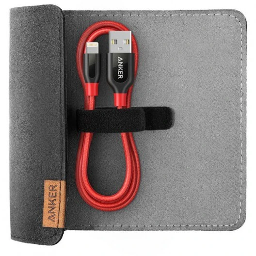 خرید و قیمت کابل تبدیل USB به لایتنینگ انکر 0.9 متری با کیف محافظ ...