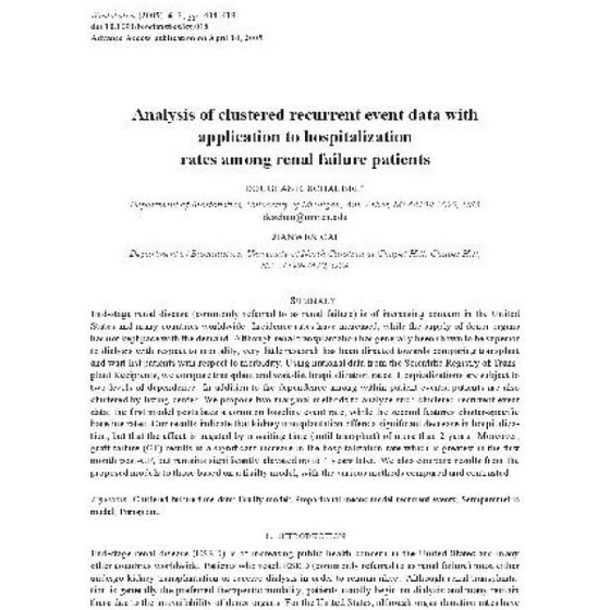 خرید و قیمت دانلود کتاب Analysis of clustered recurrent event data with application to ...
