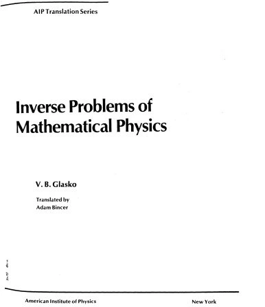 خرید و قیمت دانلود کتاب Inverse Problems of Mathematical Physics 1984 | ترب
