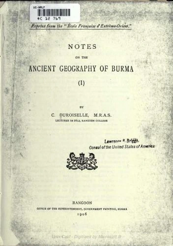 خرید و قیمت دانلود کتاب Notes on the Ancient Geography of Burma | ترب