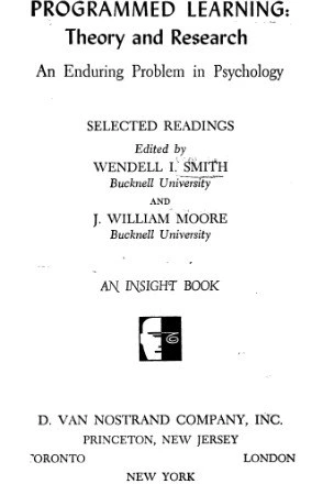 خرید و قیمت دانلود کتاب Programmed Learning: Theory and Research; An ...