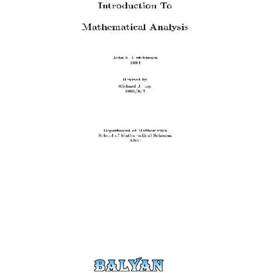 خرید و قیمت دانلود کتاب Introduction to mathematical analysis | ترب