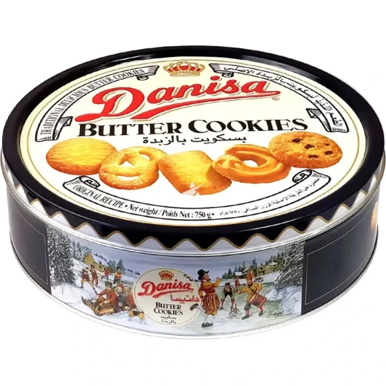 خرید و قیمت بيسکويت کوکی کره ای دانيسا قوطی فلزی 750 گرم DANISA مدل Butter Cookies | ترب