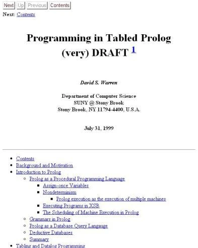خرید و قیمت دانلود کتاب Programming in Tabled Prolog (XSB Prolog) 1999 | ترب