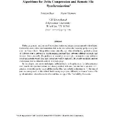 خرید و قیمت دانلود کتاب Algorithms for Delta Compression and Remote File Synchronization | ترب