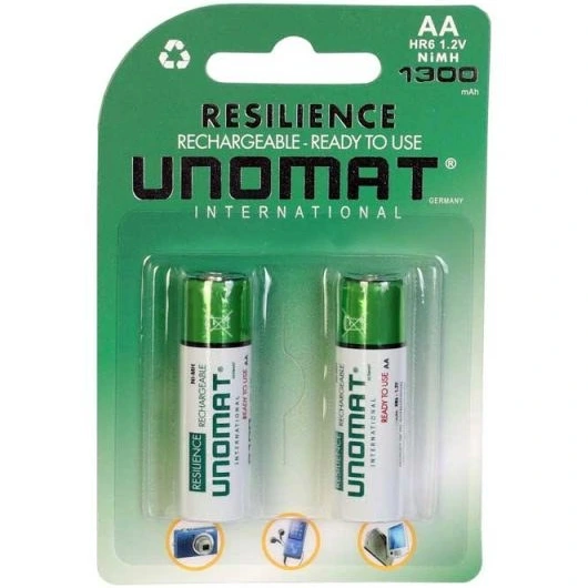 خرید و قیمت باطری قلمی قابل شارژ 2تایی Unomat 1300mAh | ترب