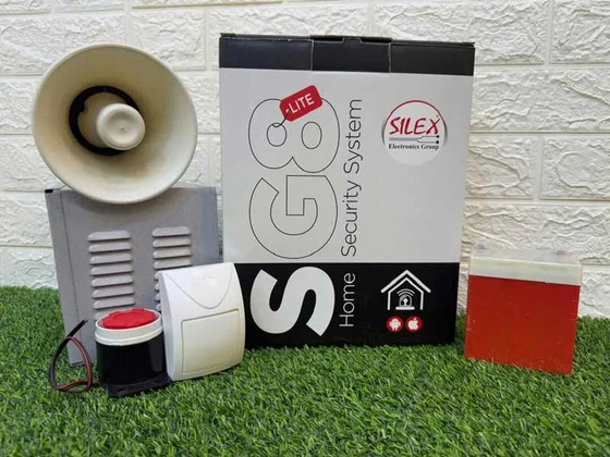 خرید و قیمت پکیج دزدگیر سایلکس SG8-Lite سیم کارتی با 1 عدد چشمی فوتال – بلندگو و کاور | ترب