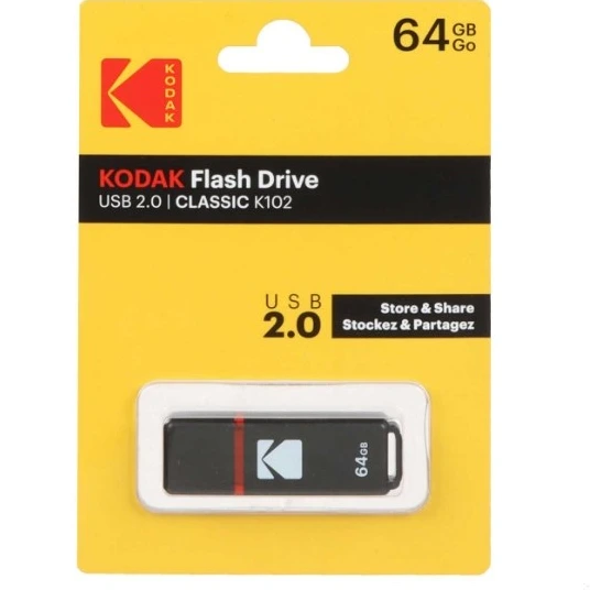 خرید و قیمت فلش مموری کداک مدل K102 USB2.0 ظرفیت 64 گیگابایت - مشکی / اصالت و سلامت فیزیکی کالا ...