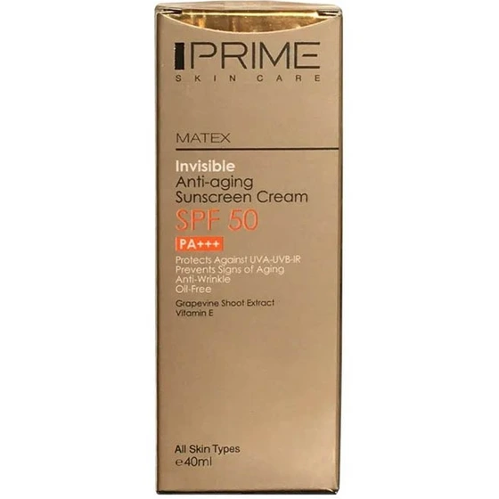 خرید و قیمت کرم ضد آفتاب بی رنگ پریم جوان کننده صورت مدل Matex Invisible SPF50 | ترب