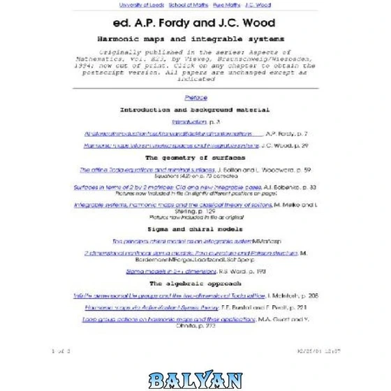 خرید و قیمت دانلود کتاب Harmonic maps and integrable systems | ترب