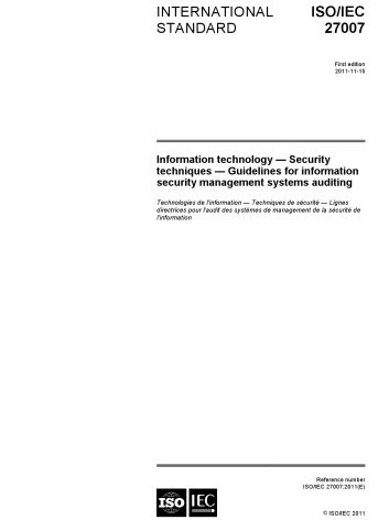 خرید و قیمت دانلود کتاب ISO/IEC 27007:2011 Information technology -- Security techniques ...