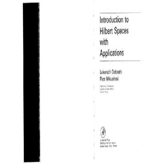 خرید و قیمت دانلود کتاب Introduction To Hilbert Spaces With Applications ترب