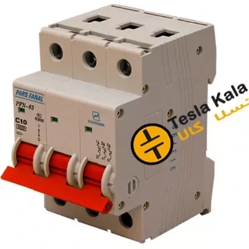 خرید و قیمت کلید مینیاتوری پارس فانال 3 پل 10 آمپر 6 کیلو آمپر PFN-63-C10 | ترب