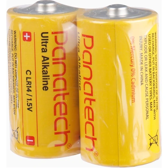 خرید و قیمت باتری دوتایی متوسط Panatech Ultra Alkaline LR14 1.5V C شرینک | ترب