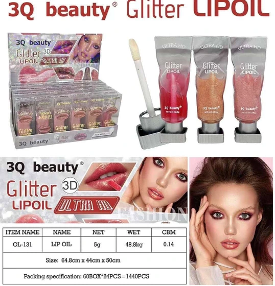 خرید و قیمت روغن لب گلایتری 3Q Beauty Glitter Lip Oil|3Q | ترب