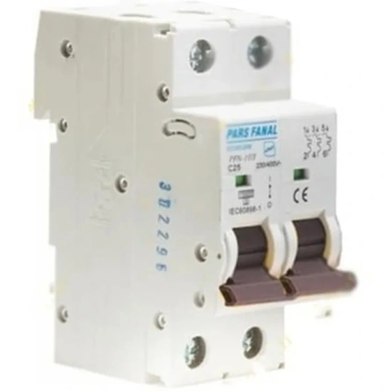 خرید و قیمت کلید مینیاتوری DC پارس فانال 6 آمپر دو پل مدل PFN-16-63-2P | ترب