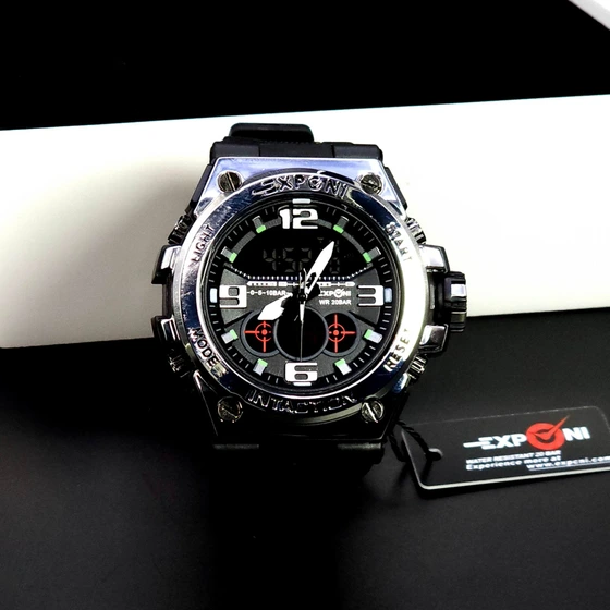 خرید و قیمت ساعت مچی مردانه اکسپونی exponi 3278 دو زمانه دو موتوره سبک ...