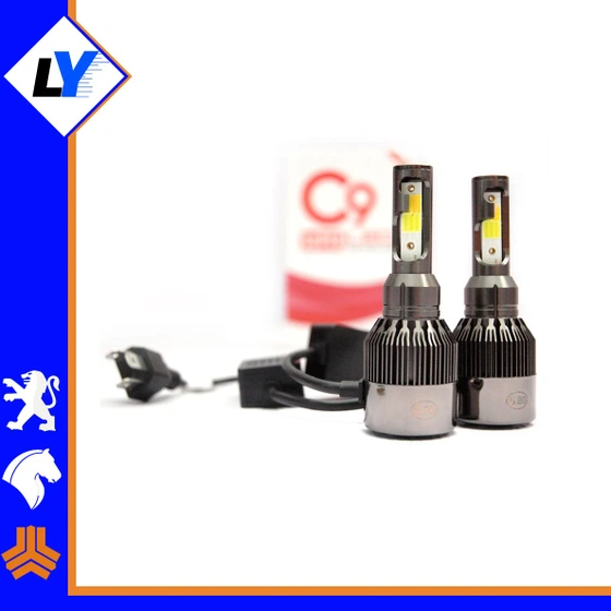 خرید و قیمت لامپ هدلایت C9 با پایه های (h1,h3,h4,h7) دو طرفه (تک حالت و 4 حالت) - سفید یخی تک ...