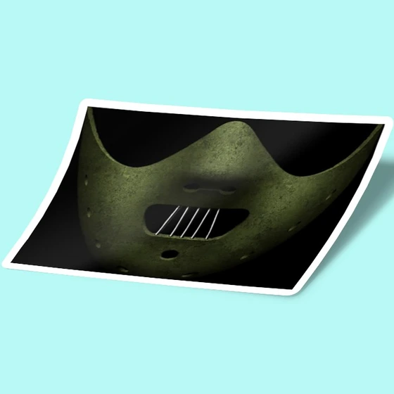 خرید و قیمت استیکر Hannibal Lecter mask - cannibal covid vintage mask ...