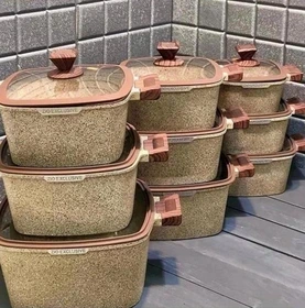 خرید و قیمت سرویس قابلمه گرانیتی زیو Zio مدل Z-8350-30 طرح جامبو Jumbo | ترب