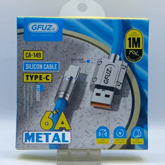 خرید و قیمت کابل فست شارژ و تبدیل USB به Type-C سیلیکونی جیفیوز GFUZ مدل CA-149 | ترب