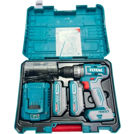 خرید و قیمت دریل شارژی چکشی توتال مدل TIDLI20508 با موتور براشلس ۲۰ ولت ...