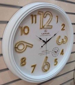 خرید و قیمت ساعت دیواری لکسوس NX_دوموتوره اعداد آبکاری - قهوه ای ا Wall ...