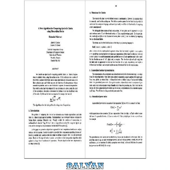 خرید و قیمت دانلود کتاب Computing symbolic limits using hierarchical series | ترب