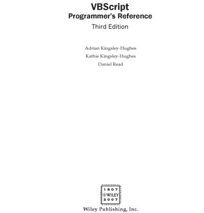 خرید و قیمت دانلود کتاب VBScript : programmer's reference 3rd ed | ترب