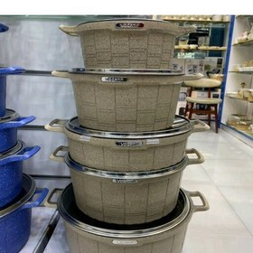 خرید و قیمت سرویس قابلمه 10پارچه وگاتی رنگ وانیلی | ترب