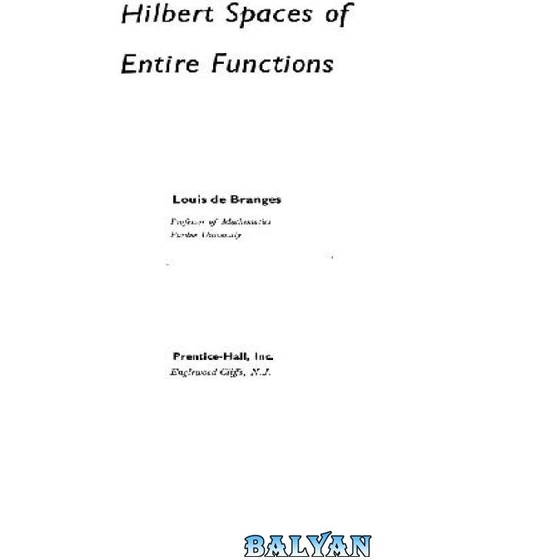 خرید و قیمت دانلود کتاب Hilbert Spaces Of Entire Functions ترب