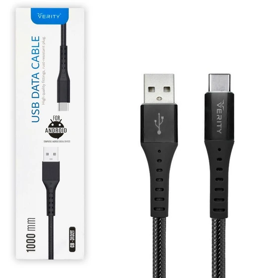 خرید و قیمت کابل دیتا و شارژ Type-C VERITY مدل CB3132 مشکی | ترب