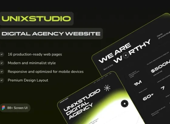 خرید و قیمت قالب آژانس دیجیتال یونیکس استودیو | UNIX STUDIO | ترب