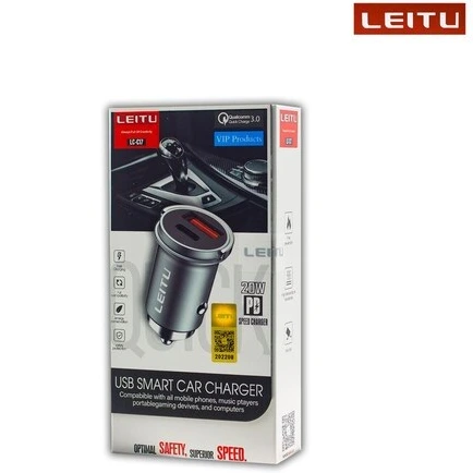 خرید و قیمت شارژر فندکی (لیتو) leitu مدل LC-C17 به همراه کابل آیفونی (ios) | ترب