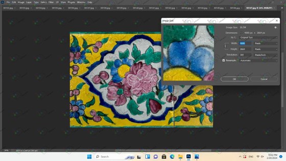 خرید و قیمت تصویر با کیفیت نمای بسته از کاشیکاری زیبای کاخ گلستان کد