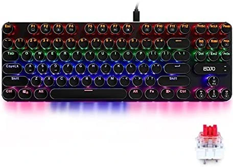 خرید و قیمت Mechanical Gaming Keyboard, EDJO 87 Keys Red Switches with ...