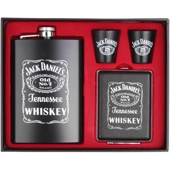 خرید و قیمت ست قمقمه جیبی جک دنیلز به همراه جاسیگاری و شات کد 7225 | ترب