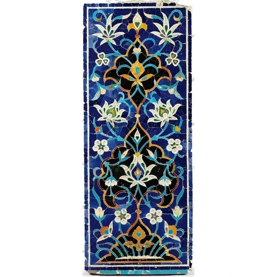 خرید و قیمت تصویر با کیفیت نمایی از کاشیکاری زیبای قدیمی با نقش گل شاه