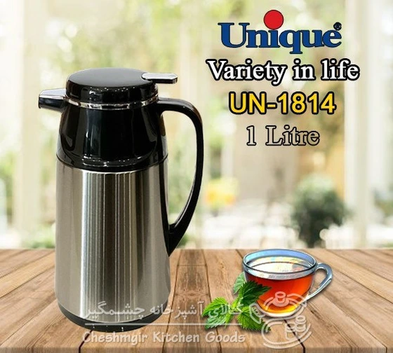 خرید و قیمت فلاسک 1 لیتر استیل دکمه ای یونیک UN-1814 | ترب
