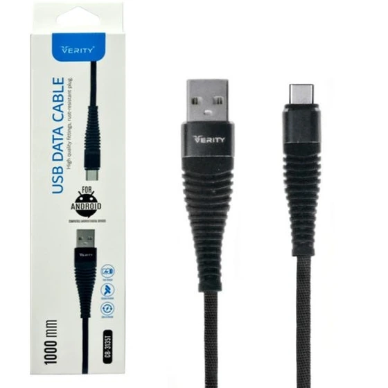 خرید و قیمت کابل تایپ سی فست شارژ Verity CB-3135T 1m | ترب