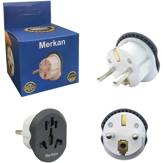 خرید و قیمت تبدیل برق 3 به 2 ارت دار مدل Merkan پک دار کیفیت عالی | ترب