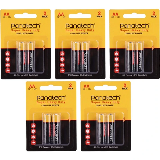 خرید و قیمت باتری قلمی 5 جفت پاناتک Panatech R6P SUPER HEAVY DUTY AA Battery | ترب