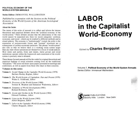 خرید و قیمت دانلود کتاب Labor in the Capitalist World-Economy 1984 | ترب