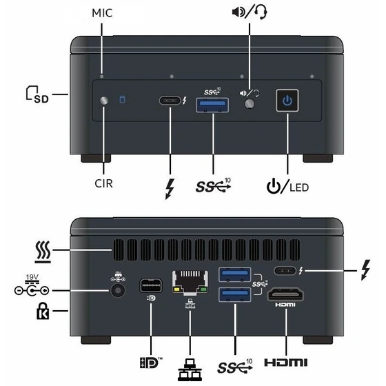 خرید و قیمت کامپیوتر کوچک اینتل Intel NUC11PAHi3-64GB-480GB | ترب
