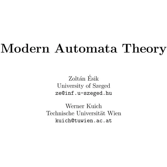 خرید و قیمت دانلود کتاب Modern Automata Theory | ترب