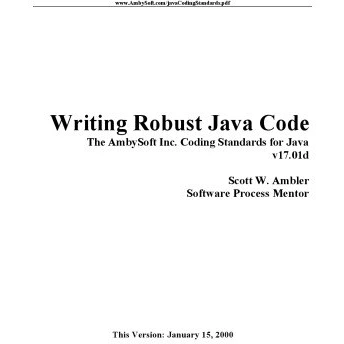 خرید و قیمت دانلود کتاب Writing Robust Java Code : The AmbySoft Inc ...