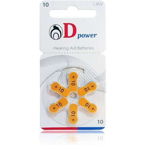 خرید و قیمت باتری سمعک شماره 10 دی پاور بسته 6عددی مدل Dpower-10 | ترب